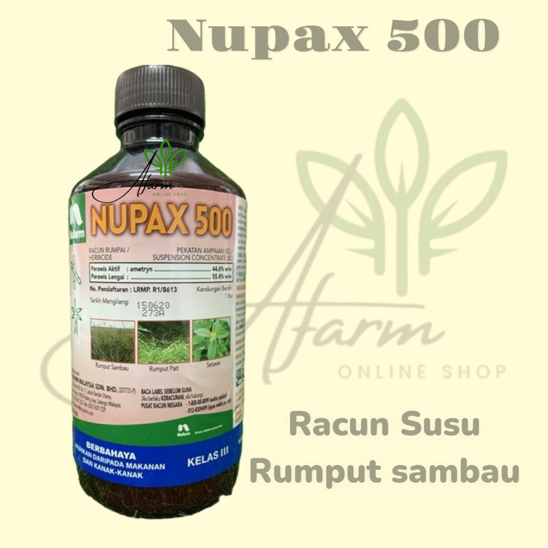 NUPAX 500 1Liter Racun Rumpai ametryn 56%/Racun rumput sambau | Shopee ...
