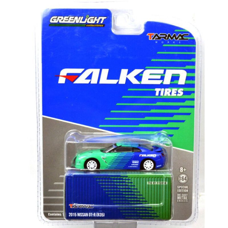 GREENLIGHT X TARMAC WORKS NISSAN GT-R R35 FALKEN TIRES 1/64 GREEN ...