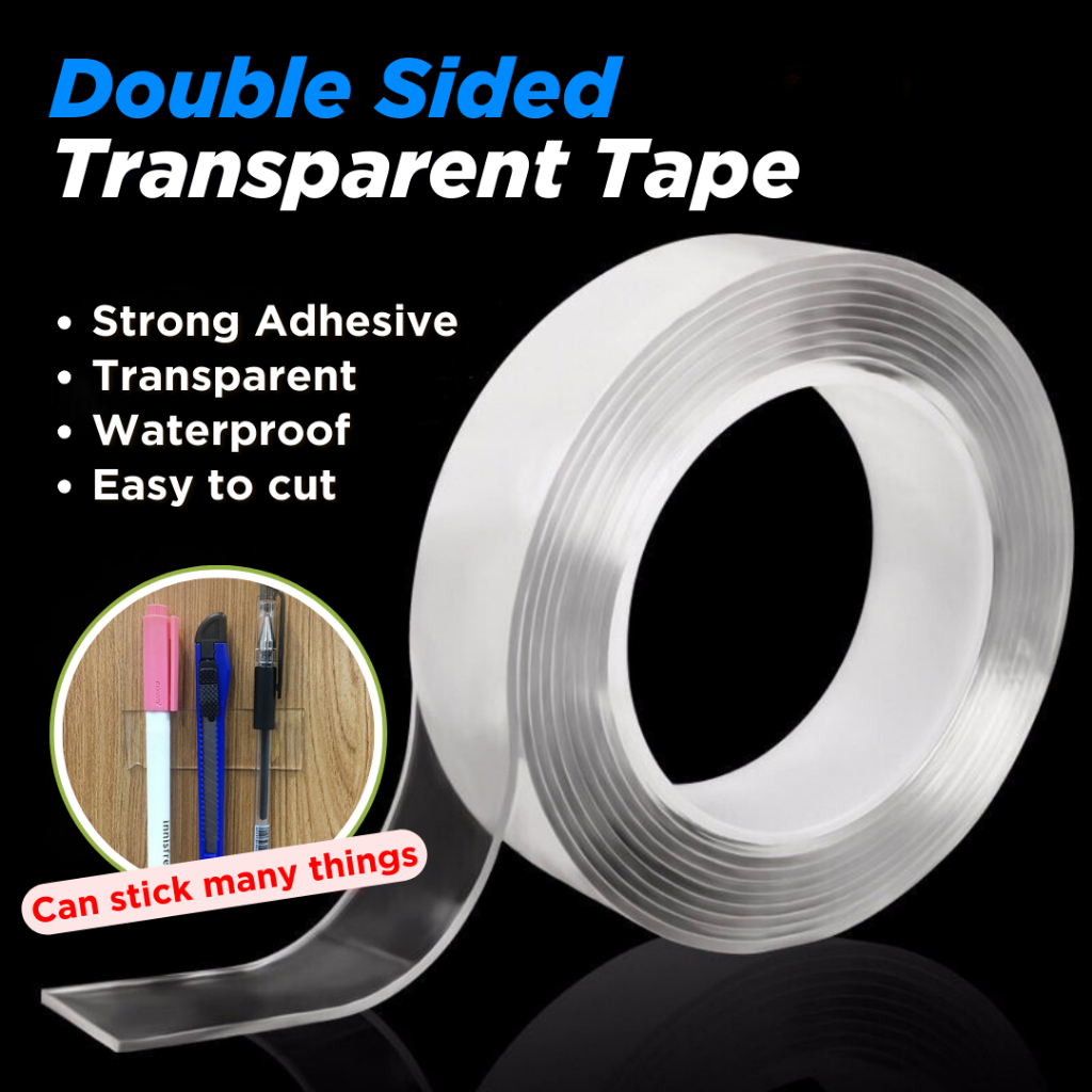 Double-Sided Transparent Tape (with Strong Adhesive) | Shopee Malaysia