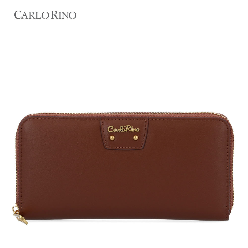Carlo Rino Dark Brown Elegance Guard Zip around Wallet | Shopee Malaysia