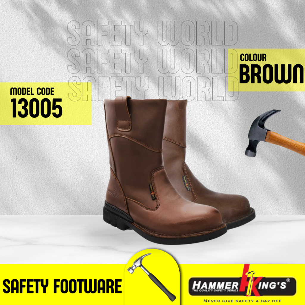 Safety World Hammer Kings Exclusive Safety Mens Shoes High Cut Pull-up ...