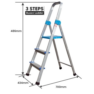 STS Queen Aluminium Ladder With Handrail 3steps | Shopee Malaysia