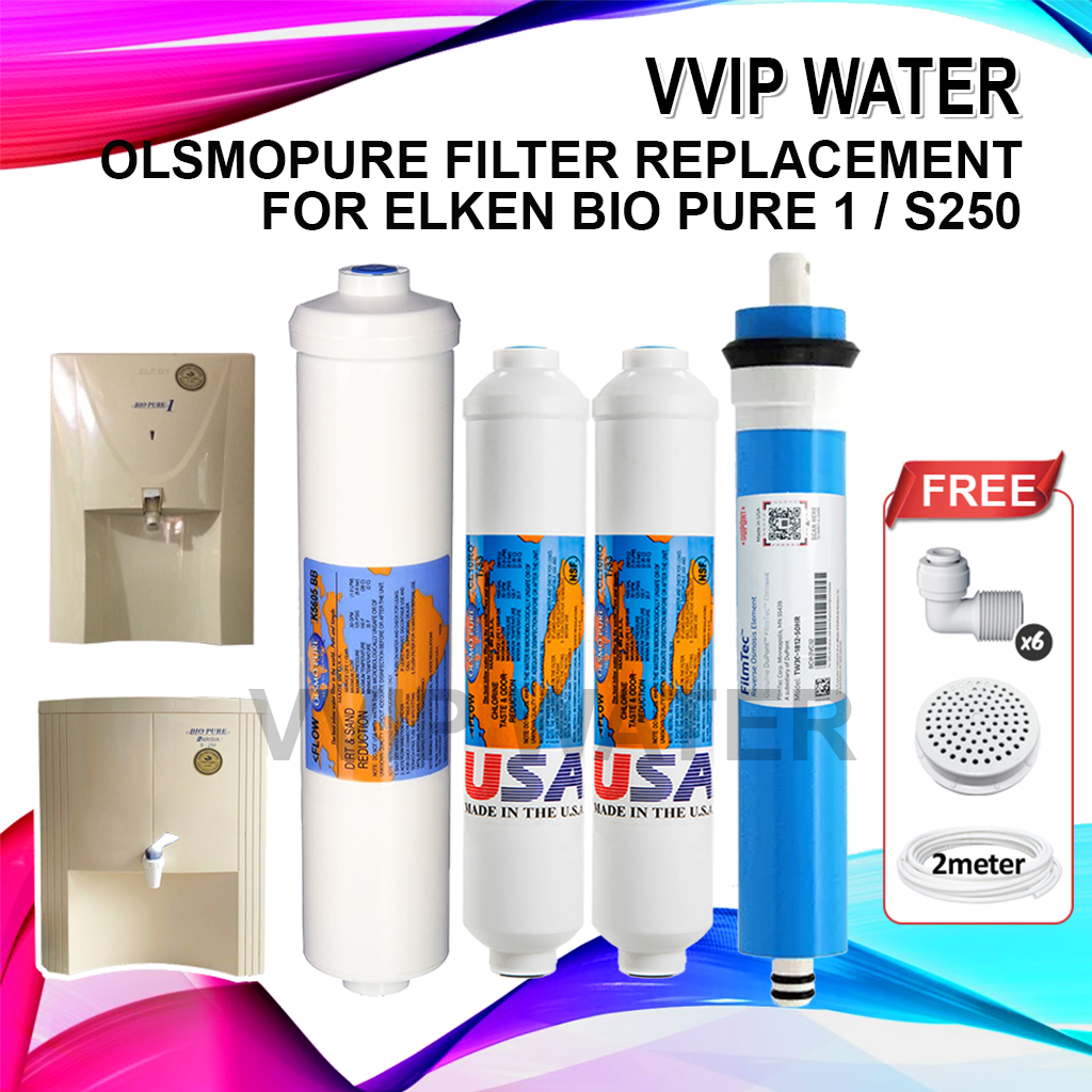 Olsmopure Elken S250 & BIO PURE 1 RO Water Filter Cartridge ( Made in ...