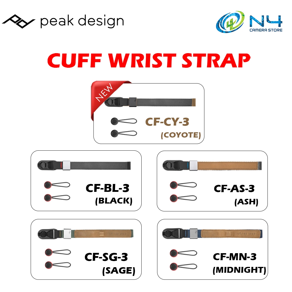 Peak Design Cuff Wrist Strap - Black / Ash / Sage / Midnight / Coyote ...