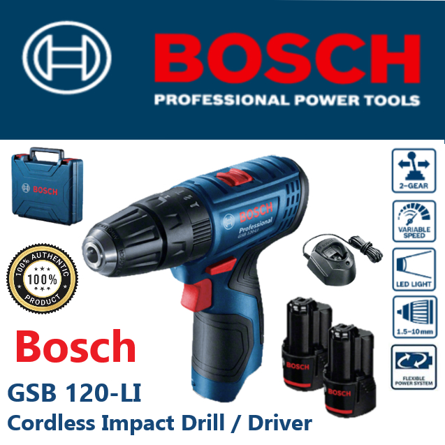 BOSCH GSB 120-LI Gen 2 Professional Cordless Impact Drill GSB120 ...