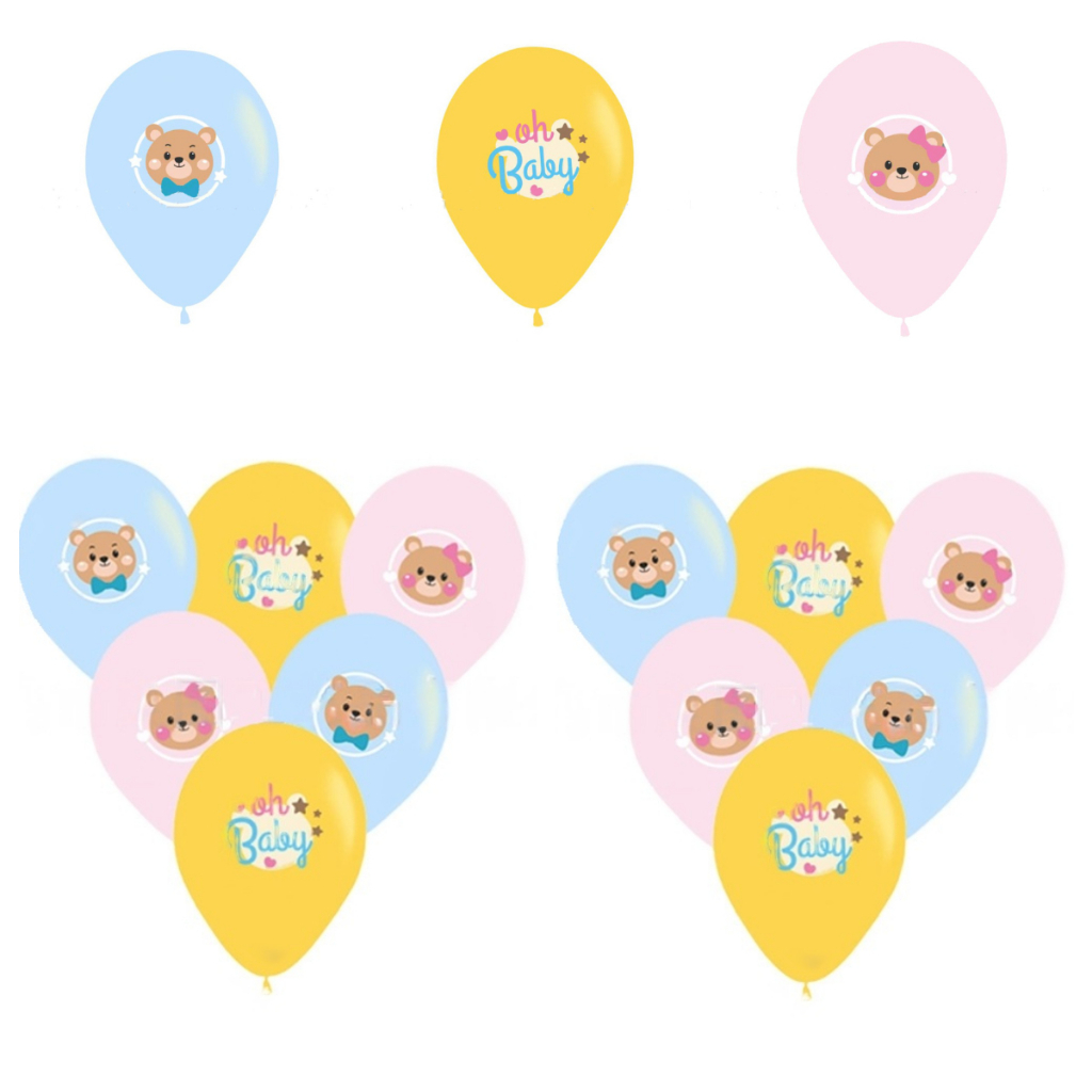 [Ready Stock] Oh Baby Themed Latex Balloon (10pcs a pack) Baby Boy Girl ...