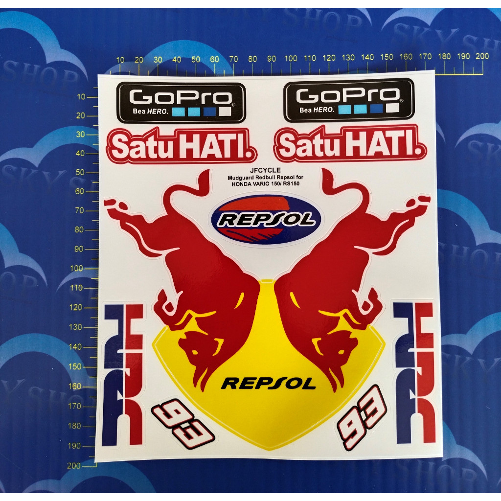 Mudguard Sticker Satu HatiRepsolRedBullHRC Honda Rs150Vario125/150 ...