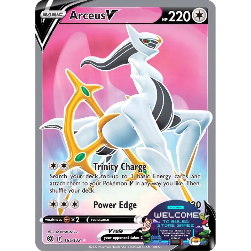 Arceus V Full Art FA 165/172 SWSH06 Brilliant Stars Pokémon TCG Card ...