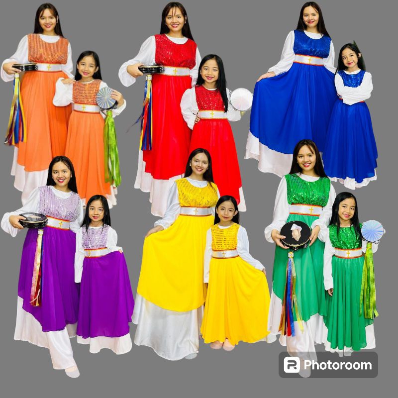 New Robe/Layout with Shiny sequins Adult and kids full colour | Shopee ...