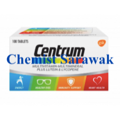 Centrum White Multivitamin Multimineral Plus Lutein & Lycopene 100's ...