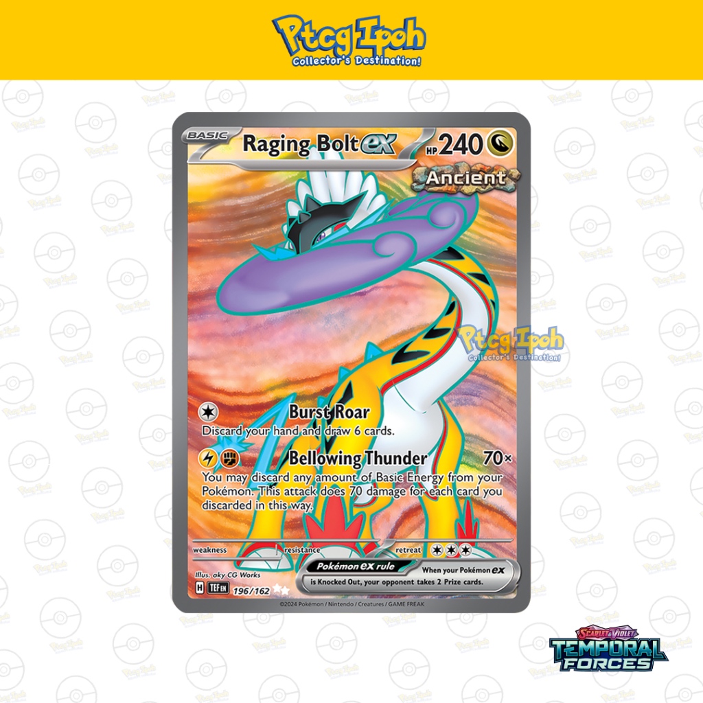 [Pokémon TCG] Temporal Forces: Raging Bolt ex - 196/162 - Full Art ...