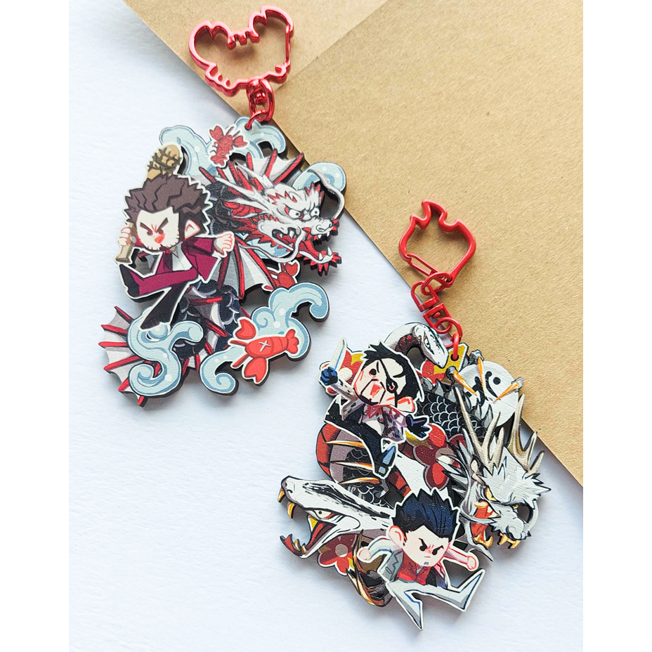 Yakuza RGG: Kiryu & Majima Wooden Keychain | Shopee Malaysia