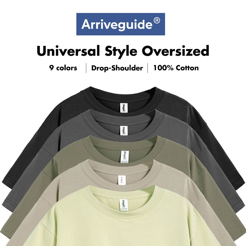 ARRIVE GUIDE Universal Style Oversized Men T-shirt 260gsm Unisex Cotton ...