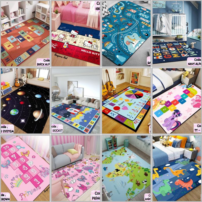 KARPET VELVET KIDS DESIGN / KARPET KANAK KANAK KARTUN 🔥Readystock ...