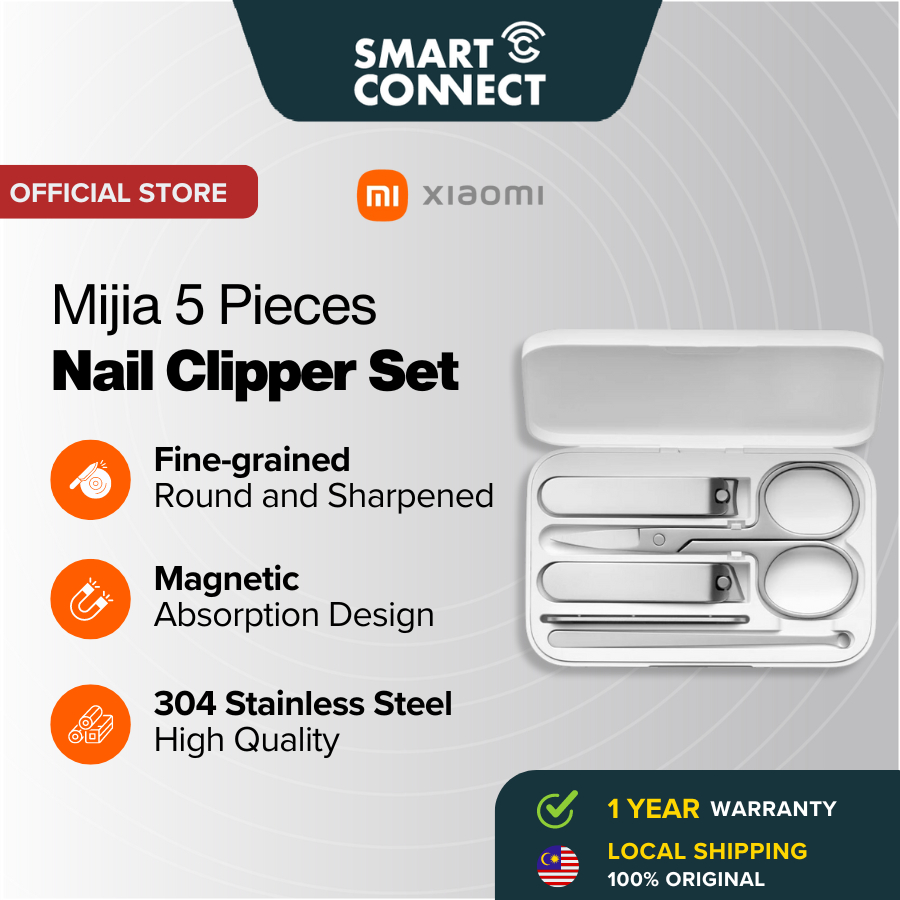 Xiaomi Mijia Stainless Steel Nail Clipper 5-Pieces Set Multi-purpose ...