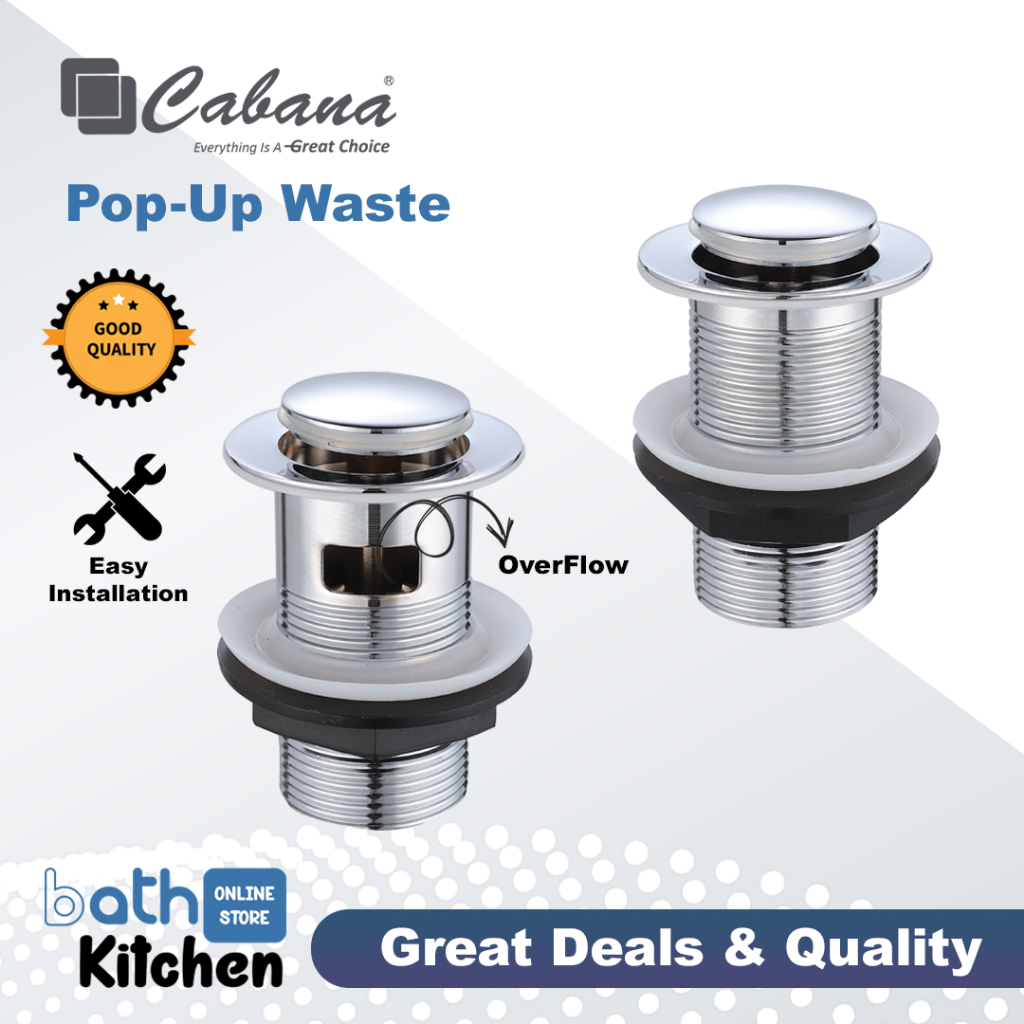 Cabana Bathroom Basin Pop-Up Waste(Overflow/Non-Overflow) | Shopee Malaysia