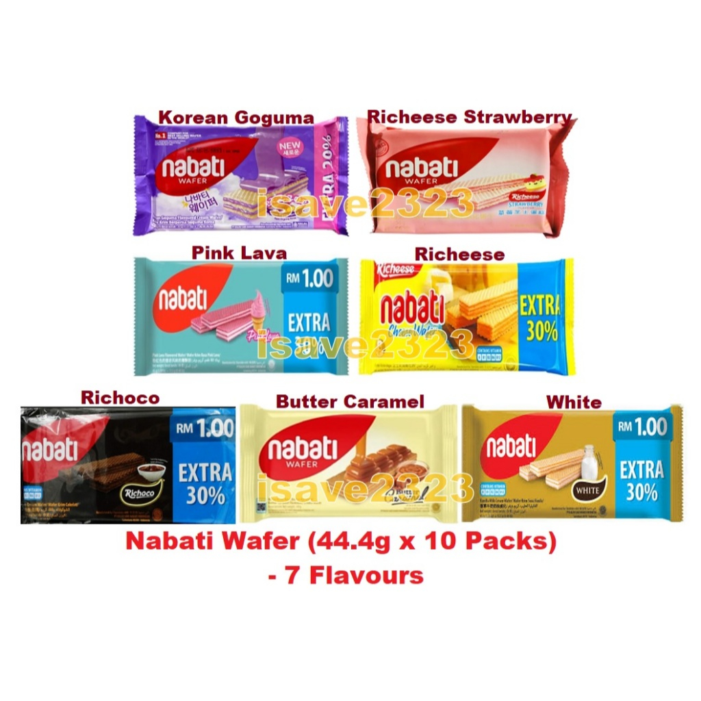 Nabati Wafer Cream (44.4g x 10 Packs) - 7 Flavours | Shopee Malaysia
