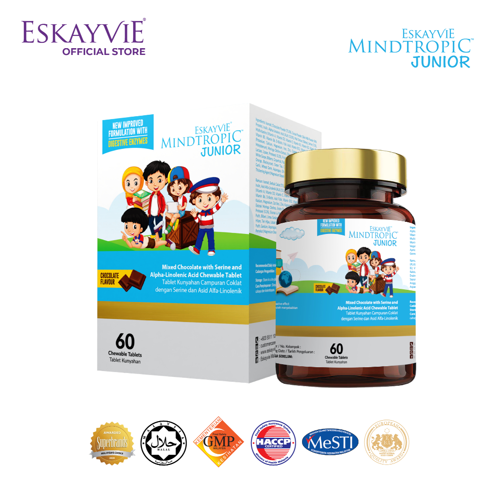 Eskayvie Mindtropic Junior Chewable Tablet (0.5g x 60’s) | Shopee Malaysia
