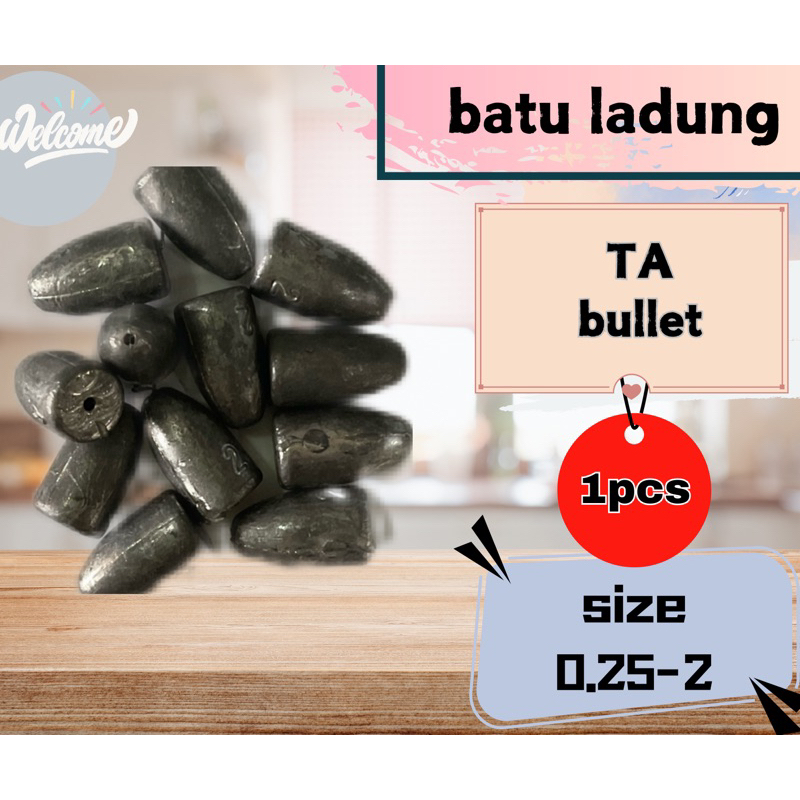 Batu Timah Ladung pancing / fishing lead sinker (TA bullet) | Shopee ...
