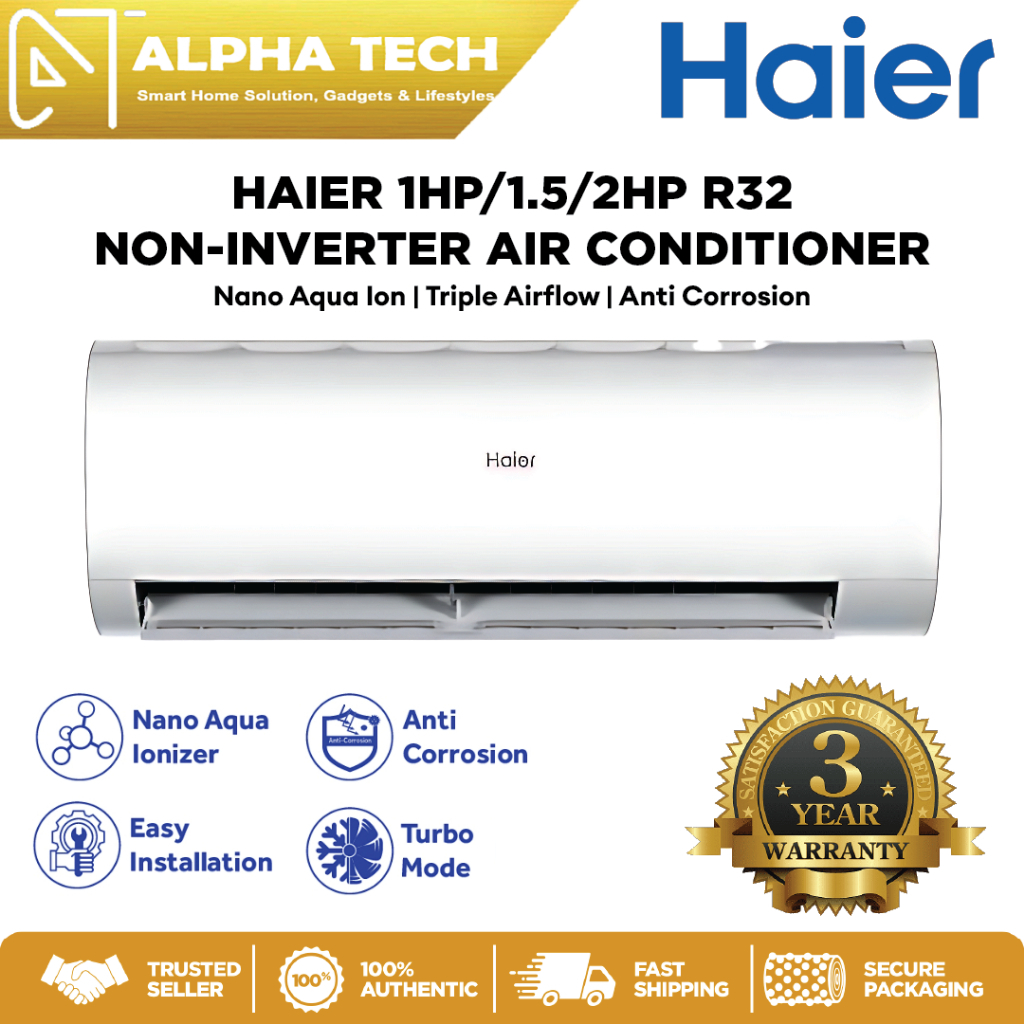 Haier R32 Non Inverter Nano Aqua Ionizer Air Conditioner | Shopee Malaysia