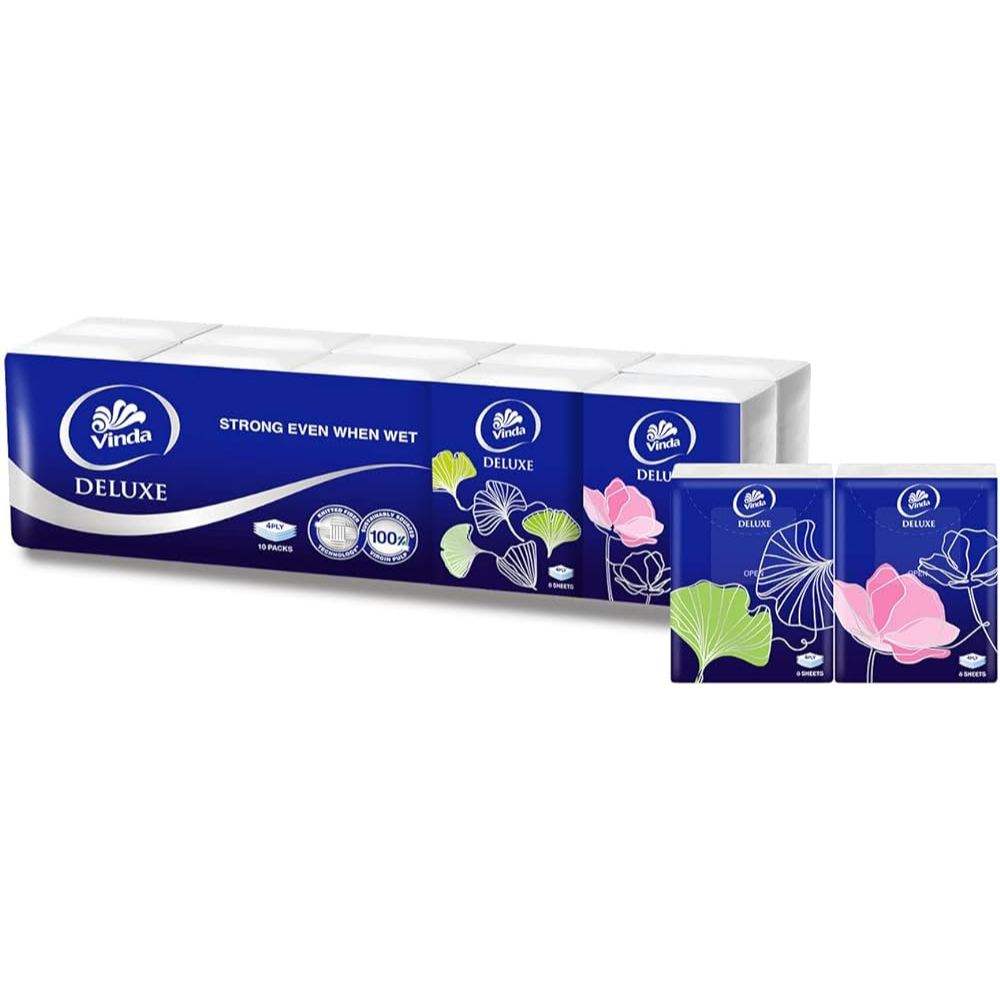 Vinda Deluxe Pocket Hanky Travel Tissue - Unscented 1 pack (8 sheet x 4 ...