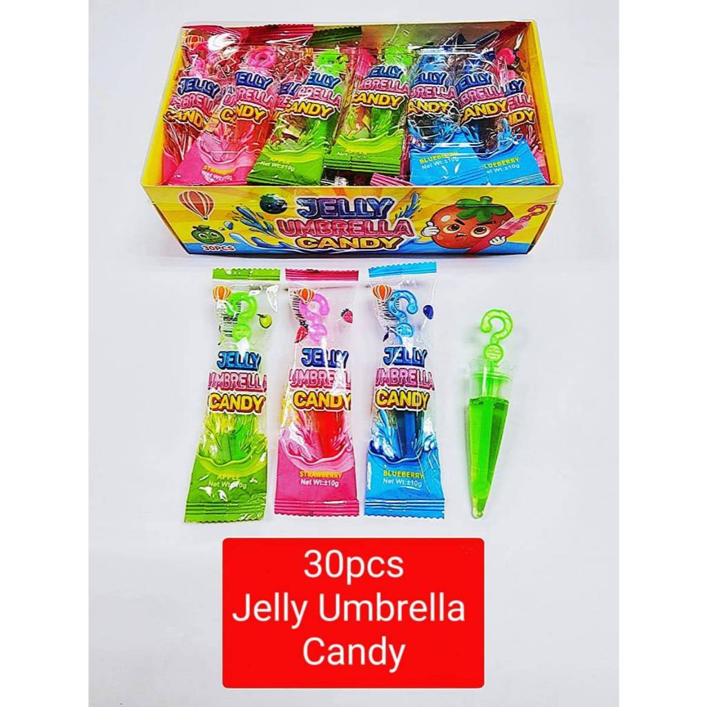 30 Pcs Jelly Umbrella Candy Blueberry Strawberry Apple Flavour HALAL (LOCAL READY STOCKS ...