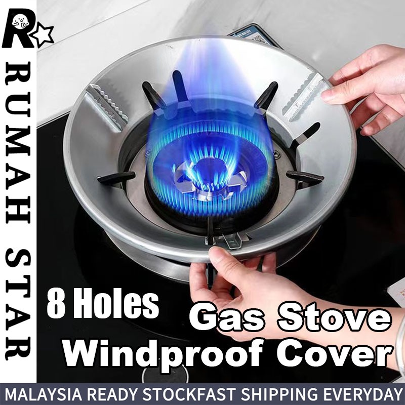 8 Holes Stainless Iron Gas Stove Ring Fire Wind Proof Durable Energy ...