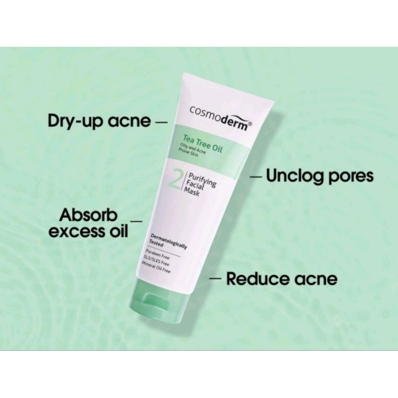 Cosmoderm Tea Tree Oil - Purifying Facial Mask (100ml) | Shopee Malaysia