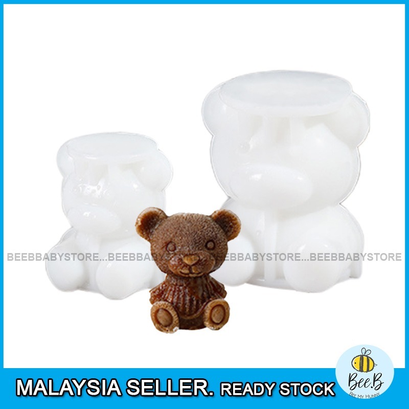 Silicone 3D Cute Bear Ice Mold Self-Made Ice Maker DIY Bear Jelly Mold ...