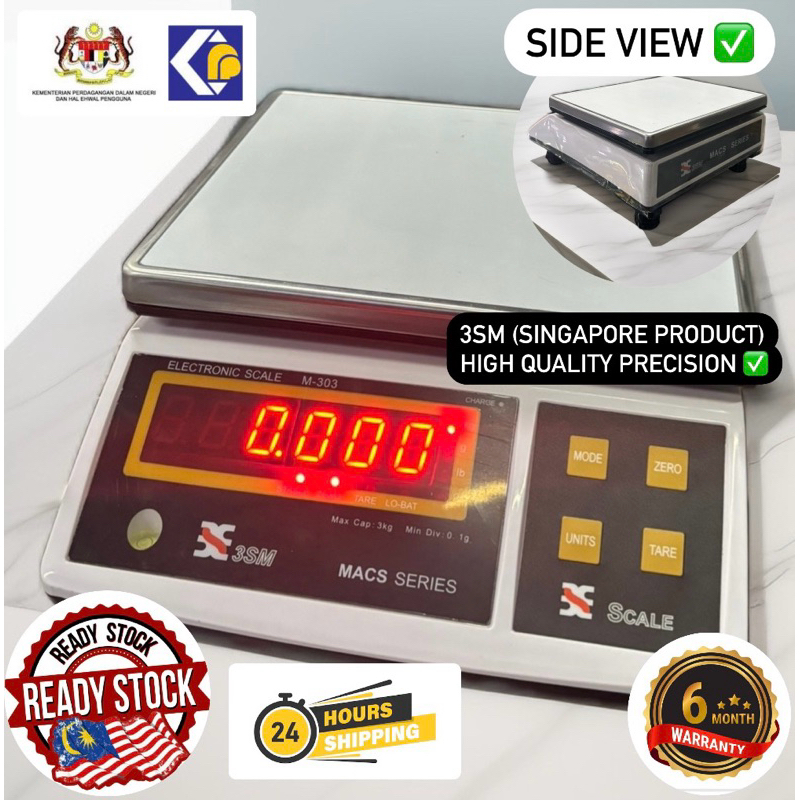 30KG/15KG/6KG 3SM DIGITAL BENCH SCALE | Shopee Malaysia