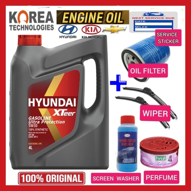 🔥𝟲 𝗕𝗔𝗥𝗔𝗡𝗚🔥 HYUNDAI KIA NAZA CHEVROLET ENGINE OIL SERVICE SET MINYAK ...