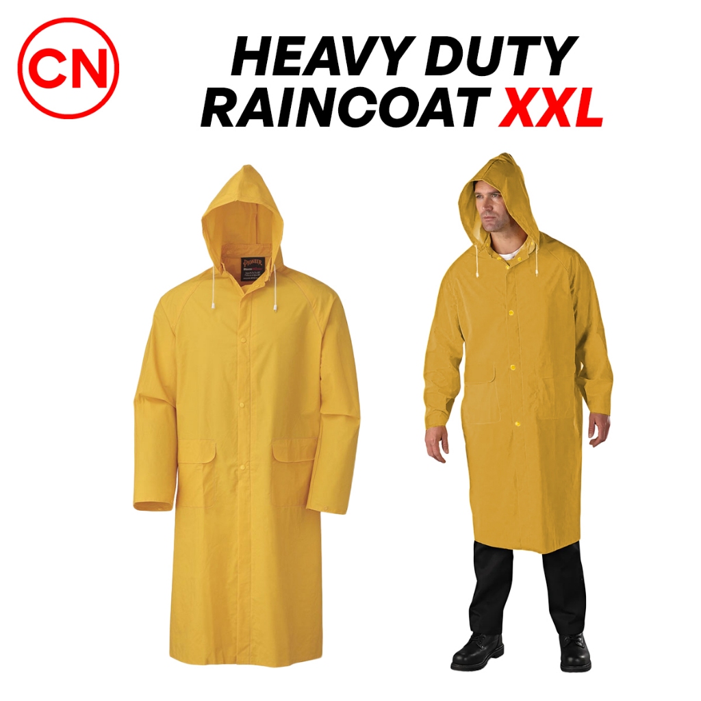 CN Heavy Duty Long Knee Raincoat Kuning Dengan Tudung & 2 Poket Saiz ...