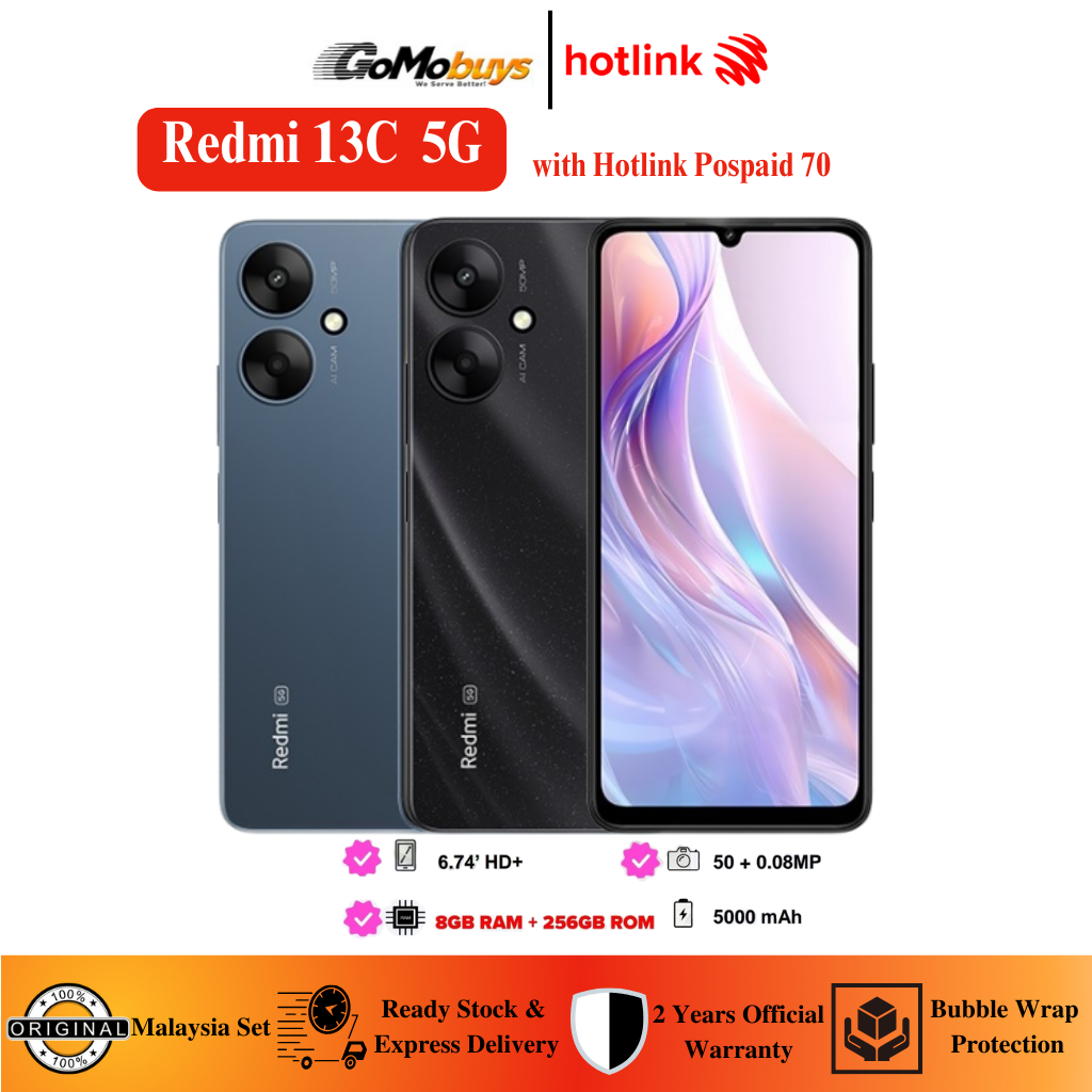 Redmi 13C 5G 8GB RAM 256GB ROM Smartphone (5G Phone Rahmah) | Shopee ...