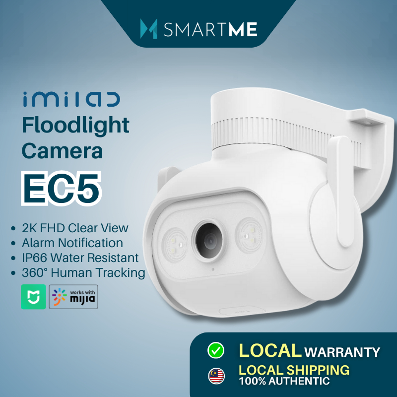 【Official】Imilab EC5 Floodlight Camera 2K Outdoor Waterproof Smart Home Wi-Fi Mi Home App link ...