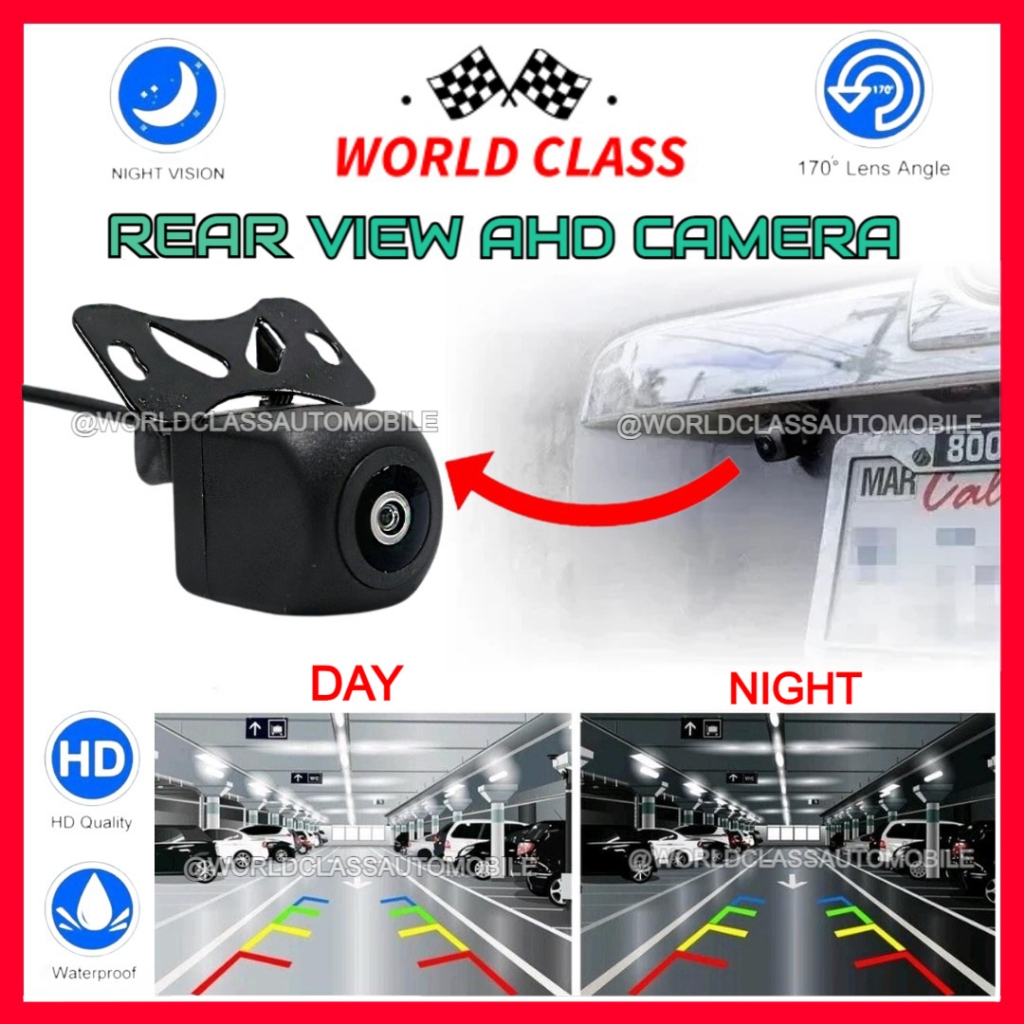Car Reverse Camera Night Vision AHD Wide Angle Water Proof Rear View ...