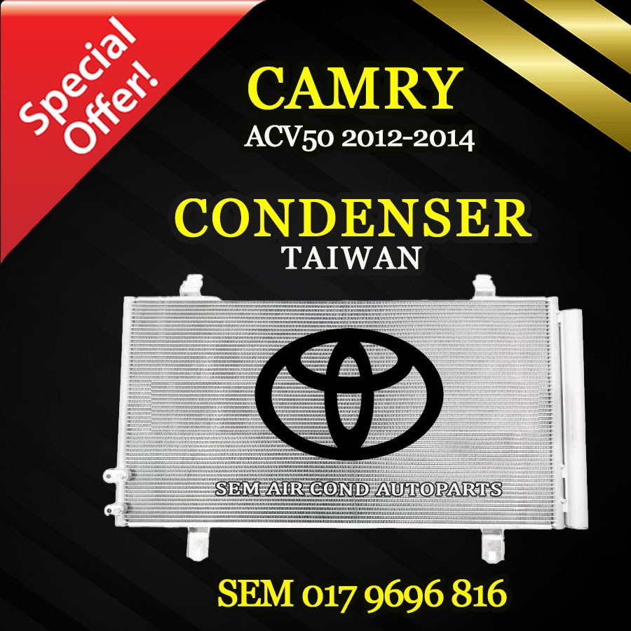 TOYOTA CAMRY ACV50 2012-2014 YEAR TAIWAN NEW CONDENSER/ KONDENSER (CAR AIRCOND SYSTEM) NON ...
