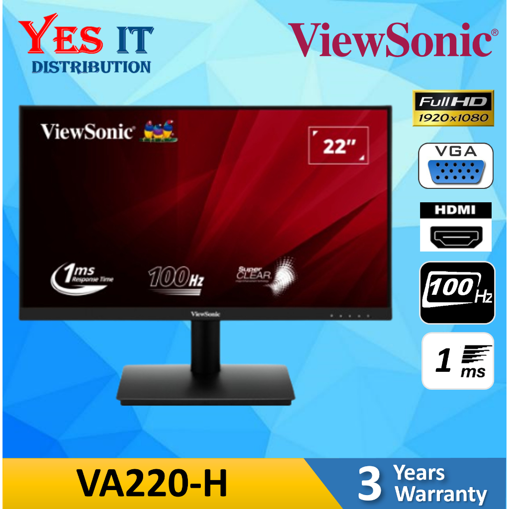 VIEWSONIC 20" 22" 24" 27" VA2025-H / VA240-H / VA220-H / VA270A-H FHD ...