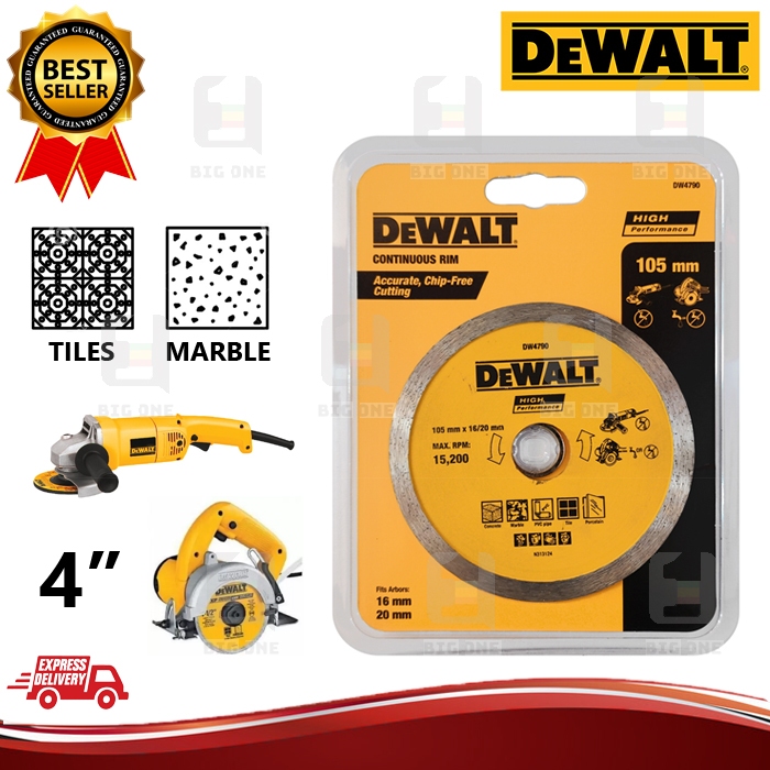 DEWALT DW4790 105MM 4" WET CUTTING DISC BLADE FOR TILES PORCELAIN ...