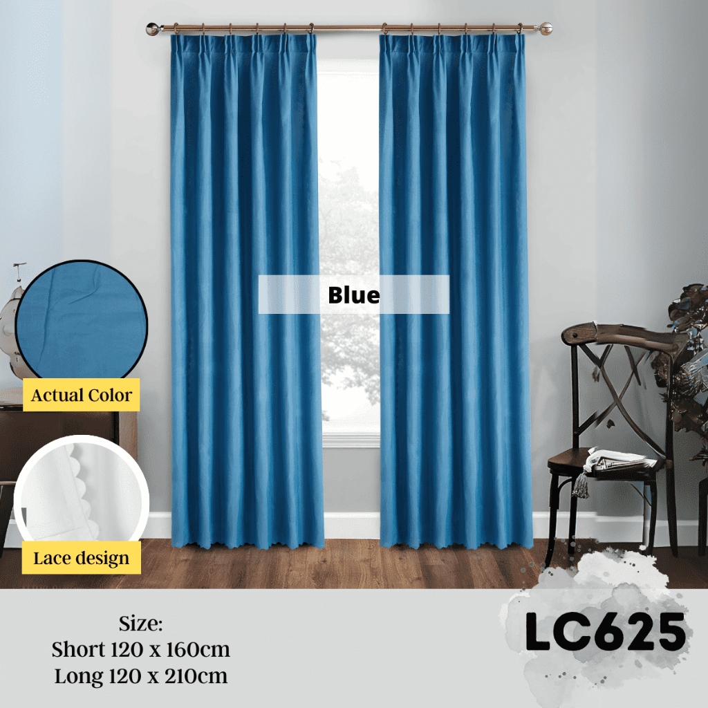 Plain Curtain Langsir Tingkap Pintu Bilik Dapur Sliding Door Murah Hook ...