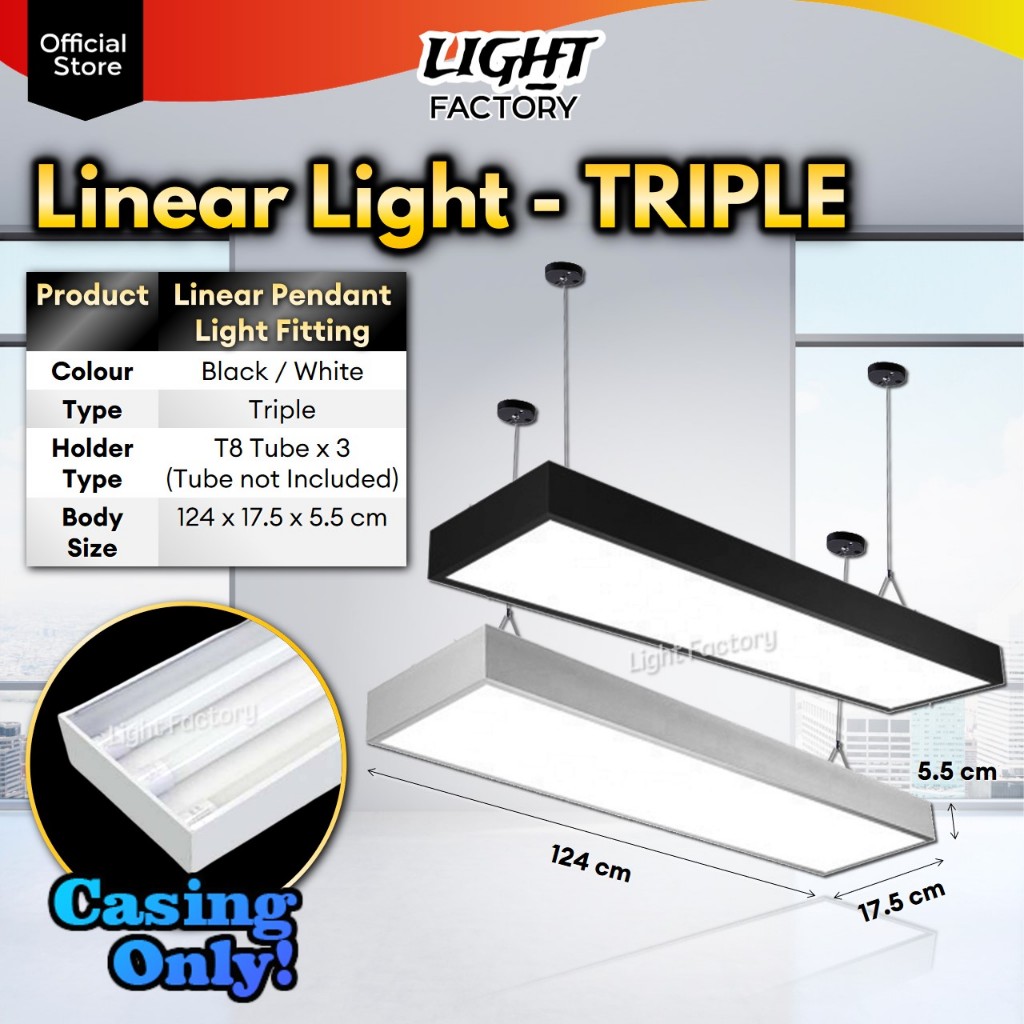 Office Pendant Light 4FT LED T8 Linear Light Casing Kalimantang Tube ...