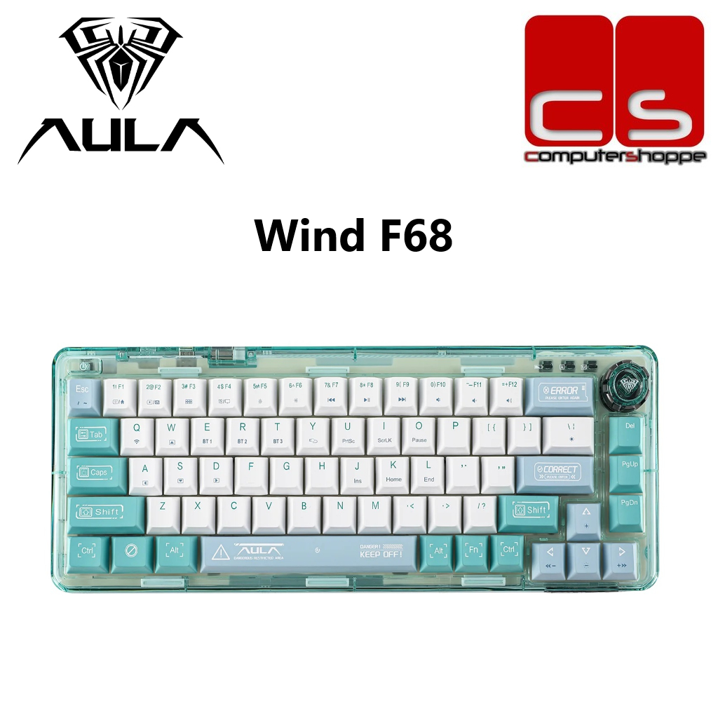 AULA F68 65% Transparent Gasket Gaming Wireless RGB Mechanical Keyboard ...