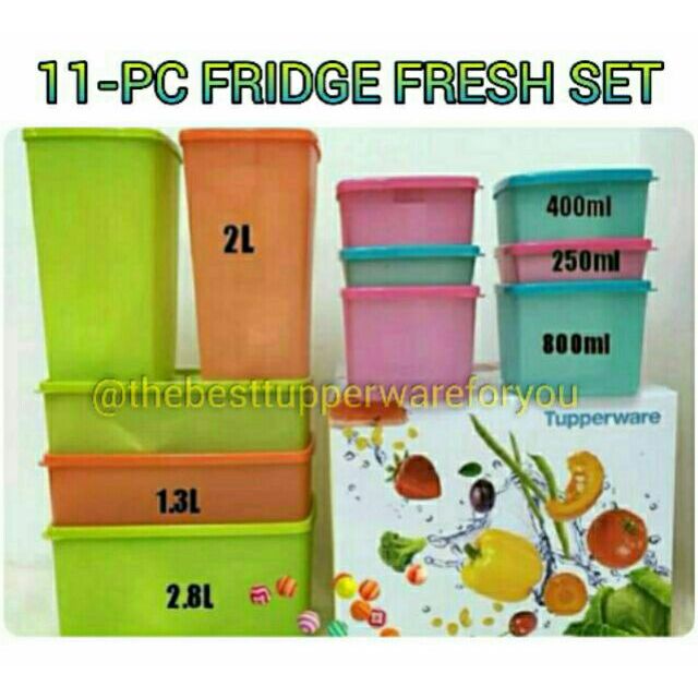 Tupperware Food Container Ultimate Square Round Set 11pcs | Shopee Malaysia
