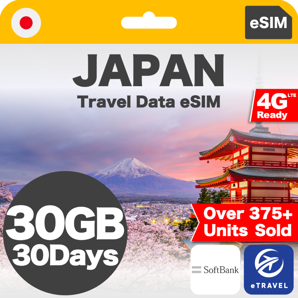 eSIM Japan Softbank Unlimited Data 日本流量eSIM | eTravel | Shopee Malaysia