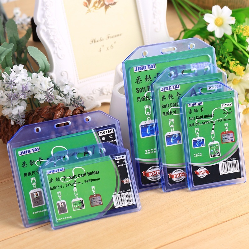 Soft PVC Card Holder Transparent Badge Holder Name Tag Badge ID IC Card ...