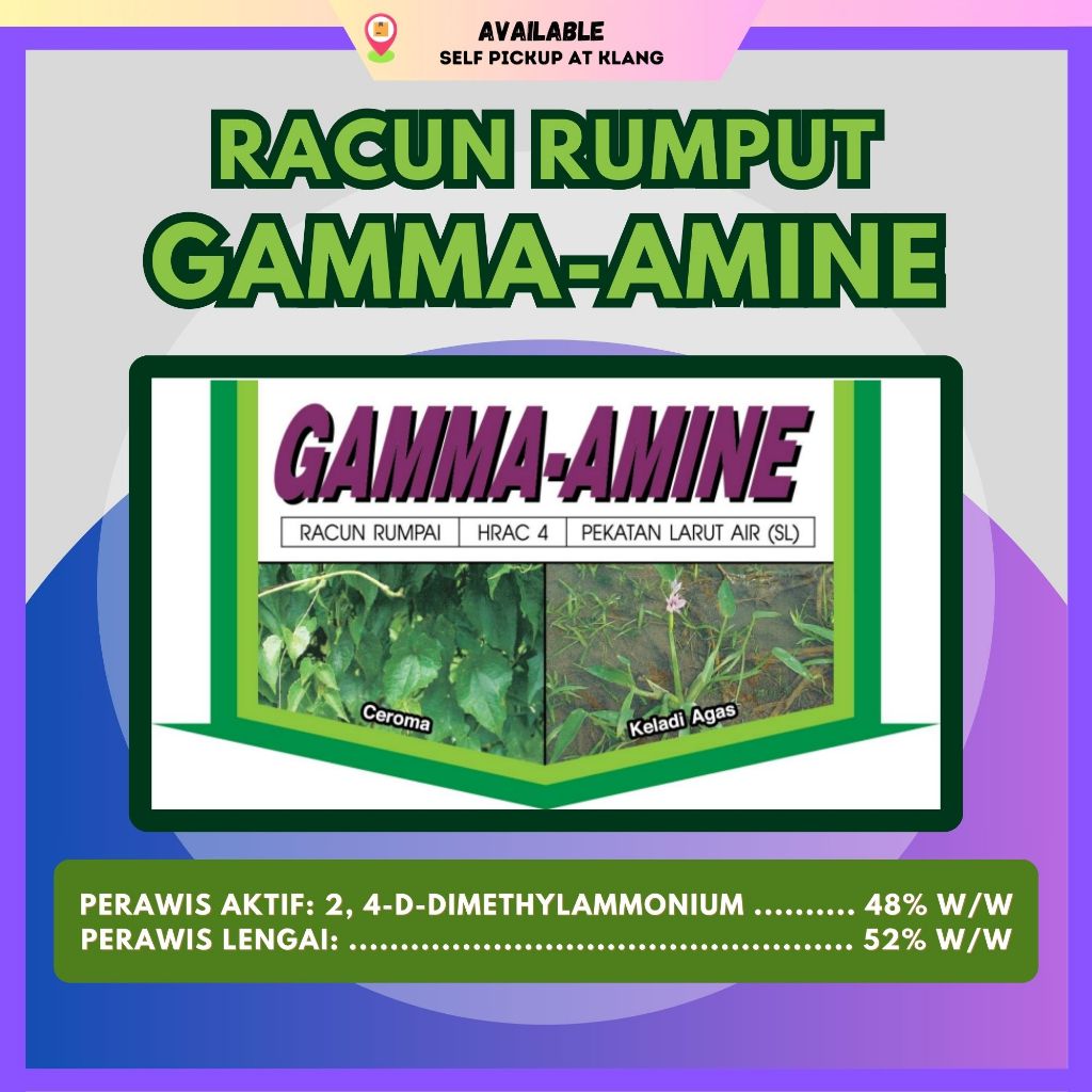 Racun Rumput Gamma Amine 1L Membasmi Kroton Berbulu Butang Tanah Akar ...