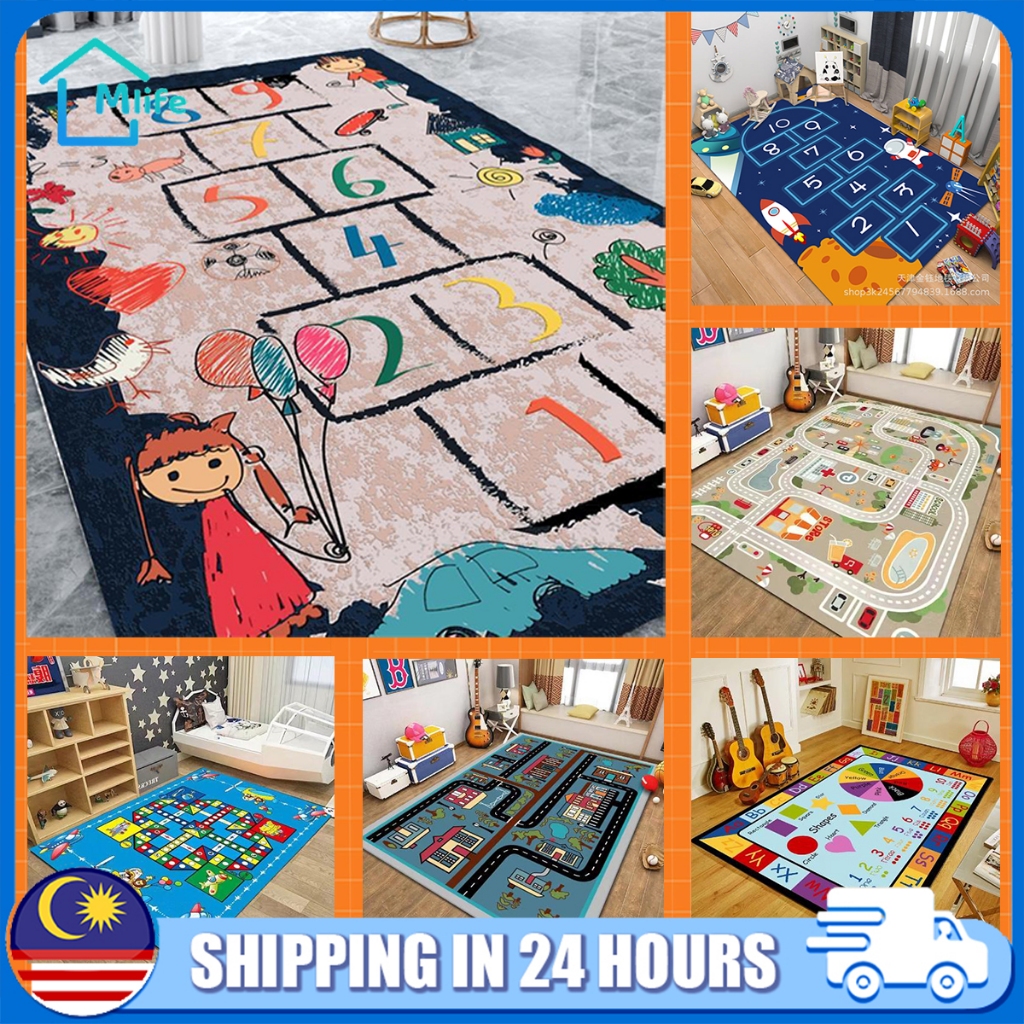 Playmat baby carpet Children Playmat 3D Printing Crystal Velvet ...