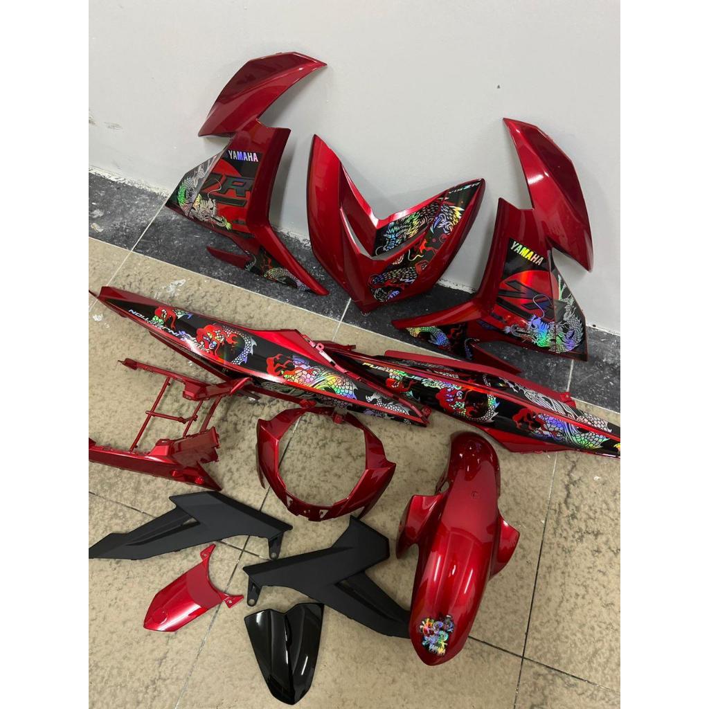 COVER SET LIMITED DRAGON RED BLUE GOSSY BLACK Y15 V2 EXCITER V2 READY ...