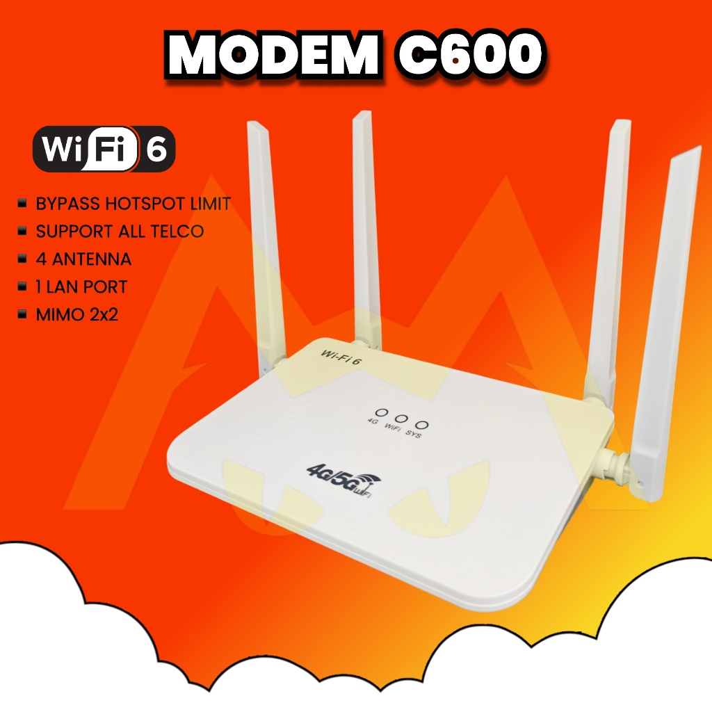 【READY STOCK】4G CPE Modem C600 WiFi6 Router Unlimited Internet For Home ...