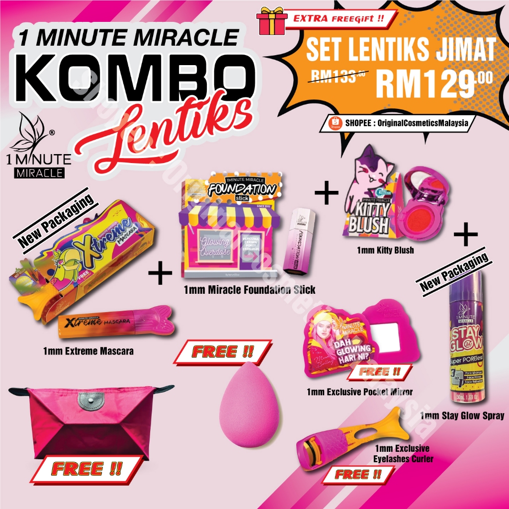[🎁4 FREEGIFT‼️1MM 1MINUTE MIRACLE SET COMBO JIMAT (DPT 7 ITEMS DALAM 1SET‼️) 1MM 1 Minute ...