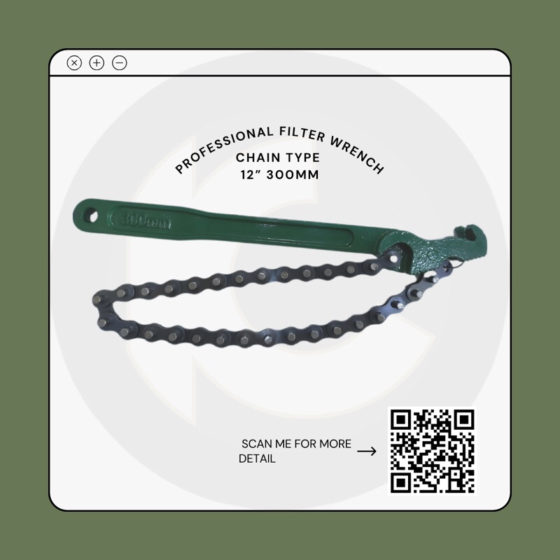 PROFESSIONAL FILTER WRENCH CHAIN TYPE F 12”30MM | Shopee Malaysia